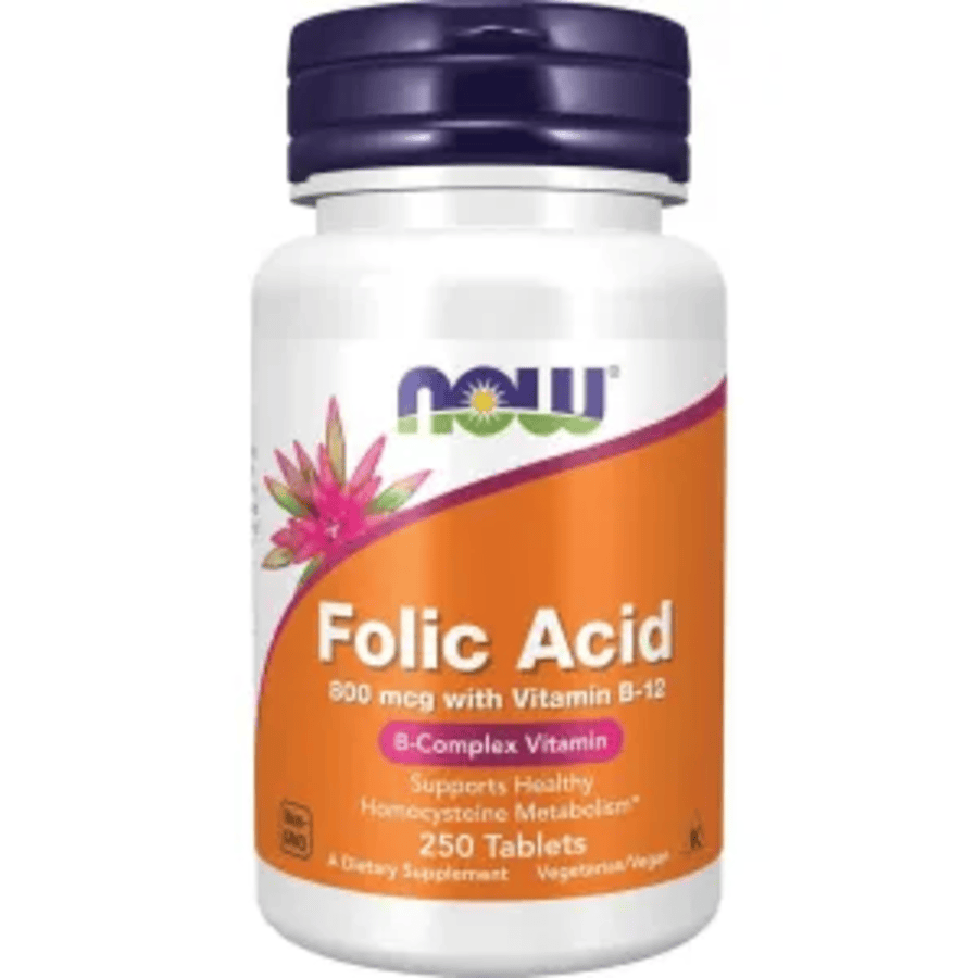 NOW Foods Folic Acid 800 mcg with Vitamin B-12 250 Tabs