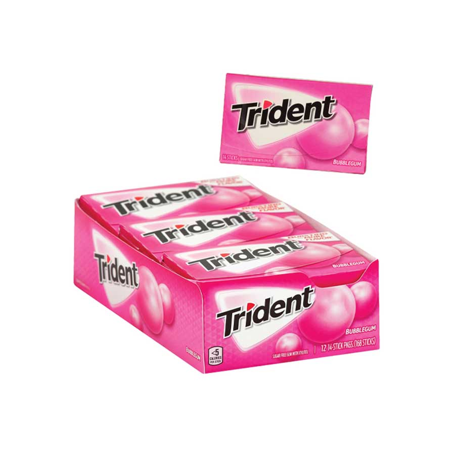 Trident Bubblegum Sugar Free Gum 12 Packs | Shundorjo | Authentic ...
